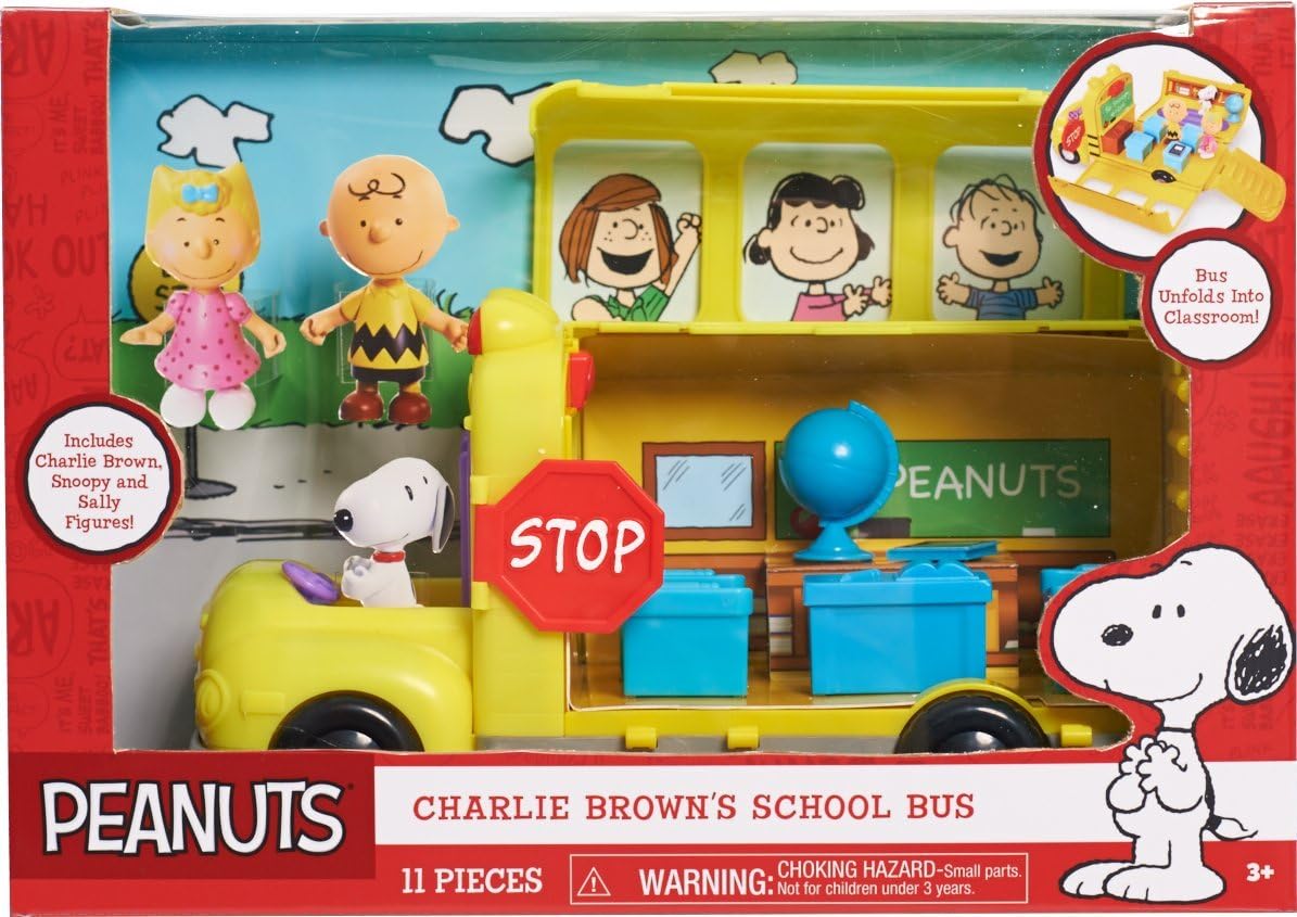 Amazon.com: Peanuts Charlie Brown School Bus : Toys & Games