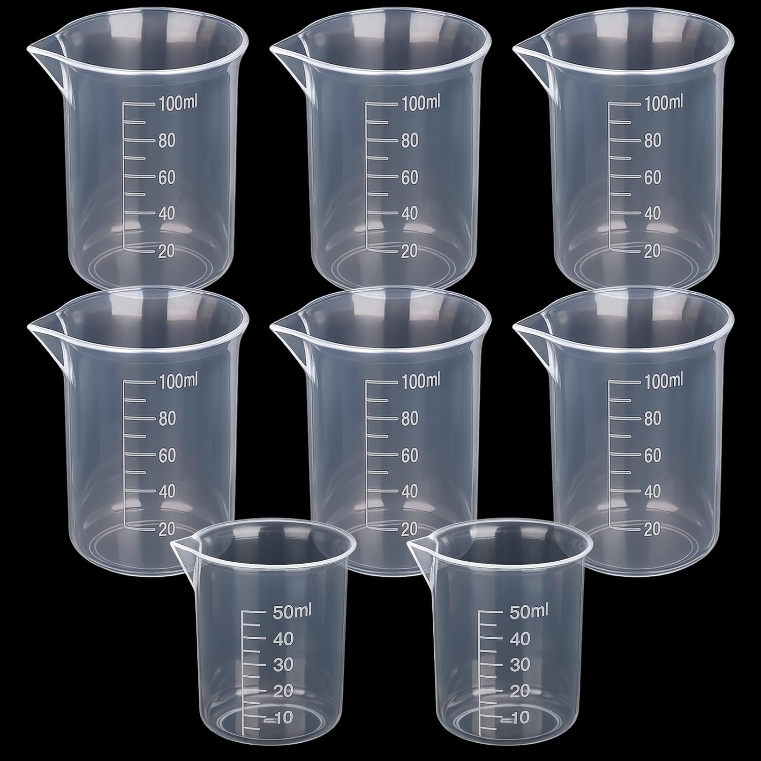 8Pcs Small Measuring Cup,100ml 50ml Transparent Small Measuring Jug ...