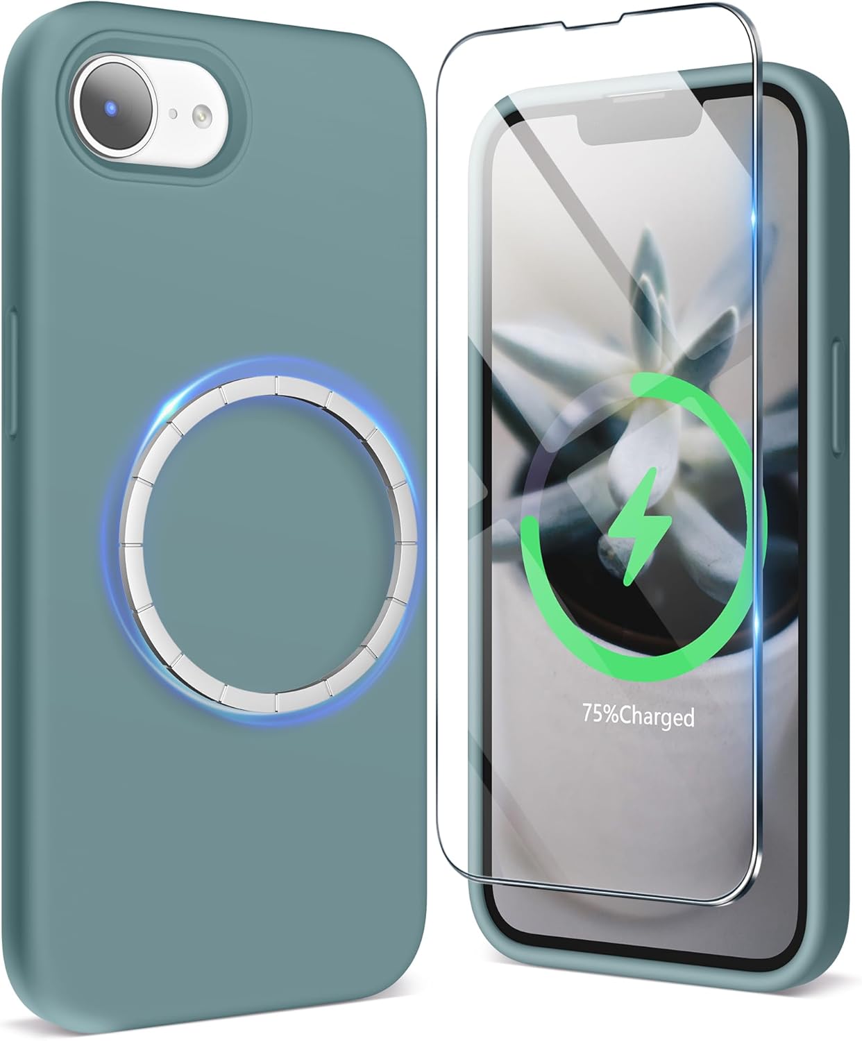 Amazon.co.jp: SURPHY iPhone 16e用ケース シリコン MagSafeアクセサリー対応，フィルム付き 6.1インチ対応(2025) 携帯ケース iphone16e ...