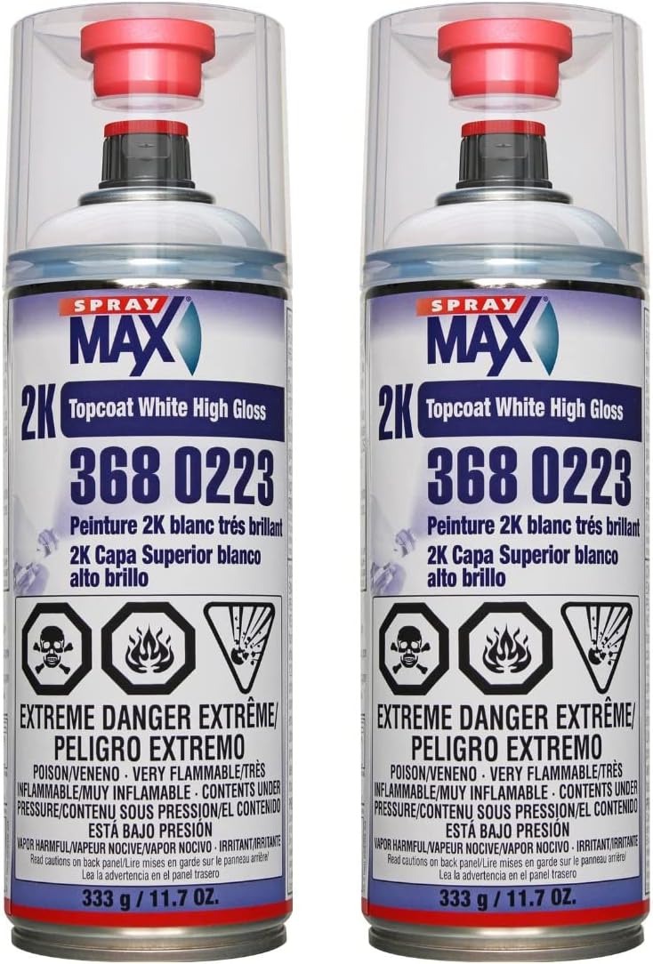 Amazon.com: SprayMax 2K DTM Gloss White AEROSOL Topcoat 2K : Automotive