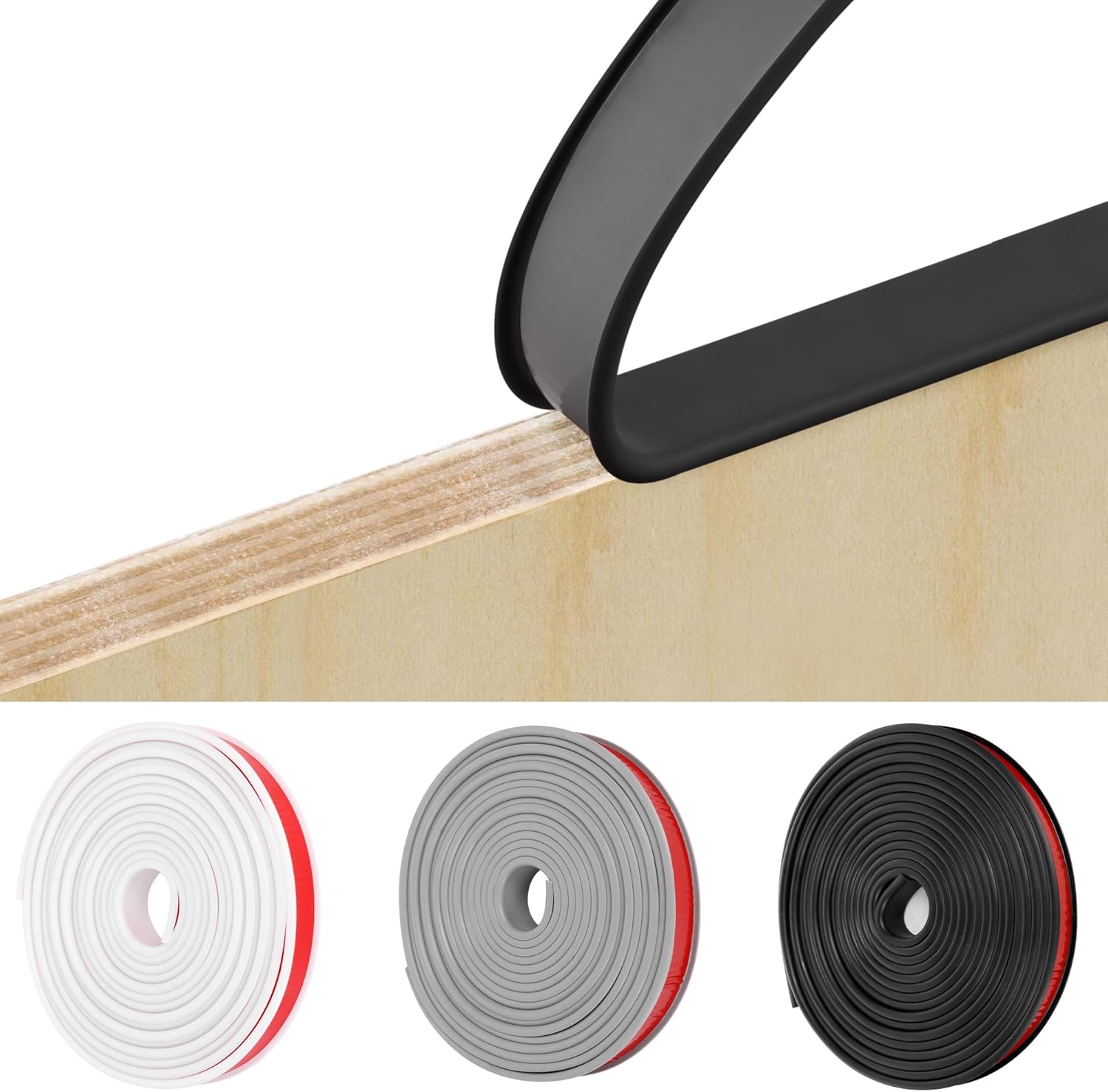 U-Shape Flexible Furniture Edge Banding, 5m×16mm Edging Tape, TPE Self ...