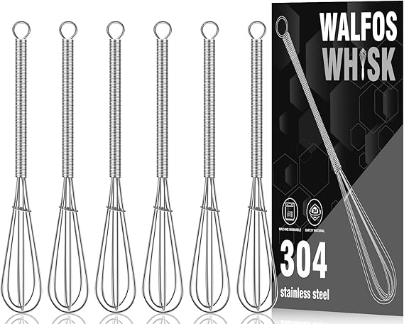 Amazon.com: Walfos 6 Inch Mini Whisks, Small Whisks Bulk 304 Stainless ...