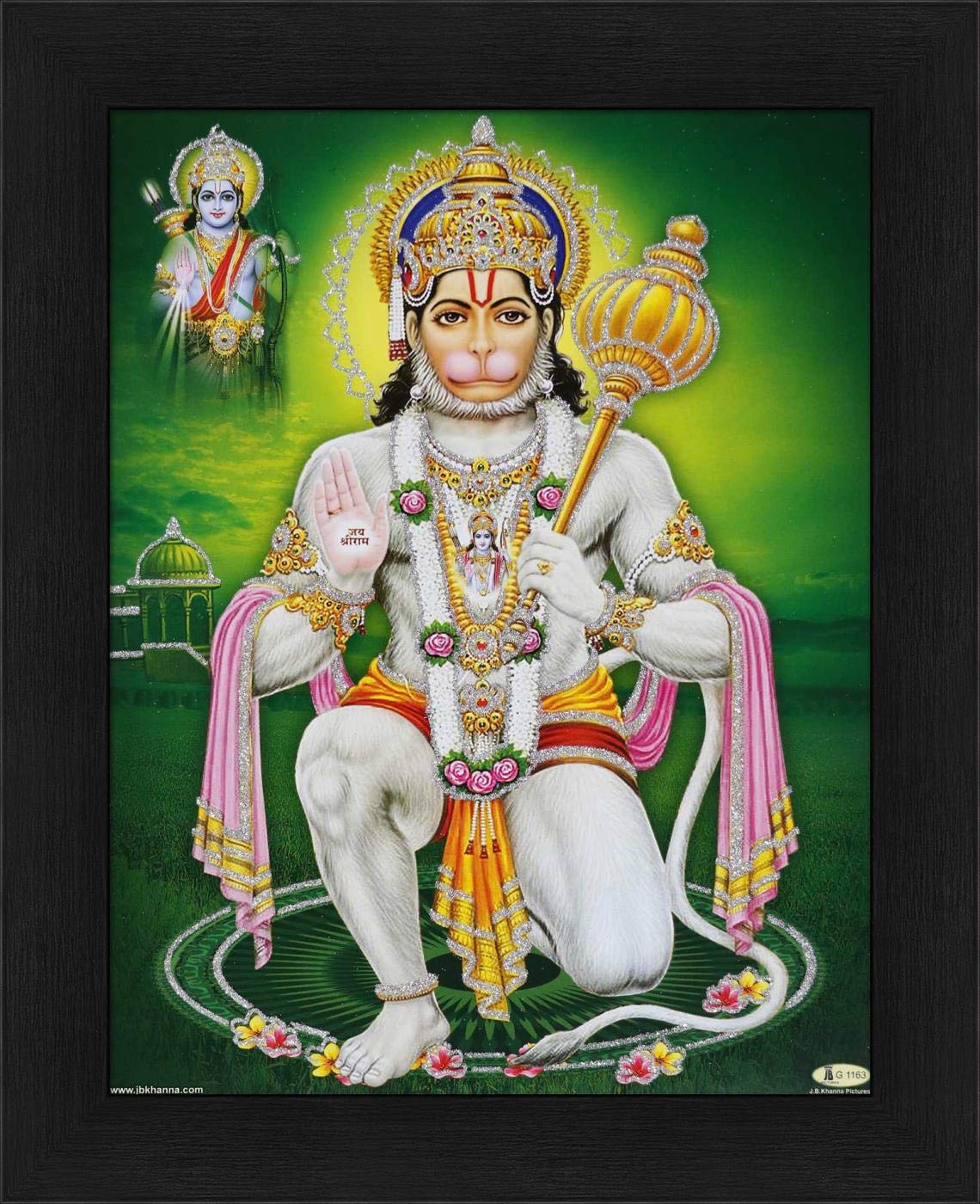 Avercart Shree Hanumanji Poster 8.5x11 inch Framed (With frame size: 10 ...