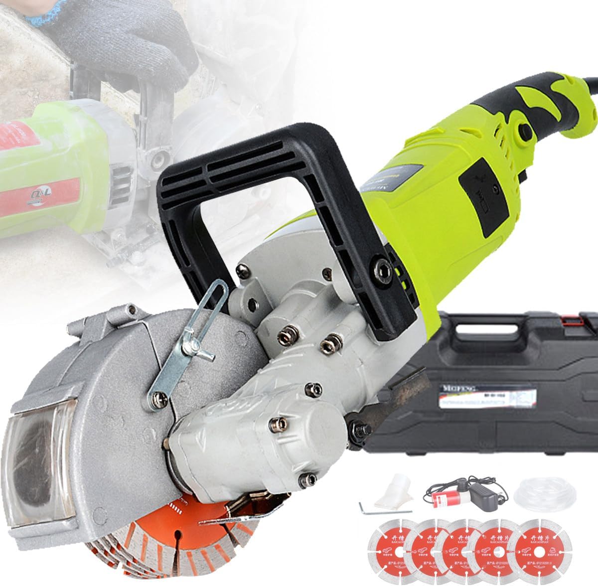 Amazon.co.jp: 電動壁チェイサー 4000w 7500rpm 壁溝切断機 スロッター 調節可能な切断深さと幅 花崗岩 大理石 コンクリート石用,121mm : DIY・工具・ガーデン