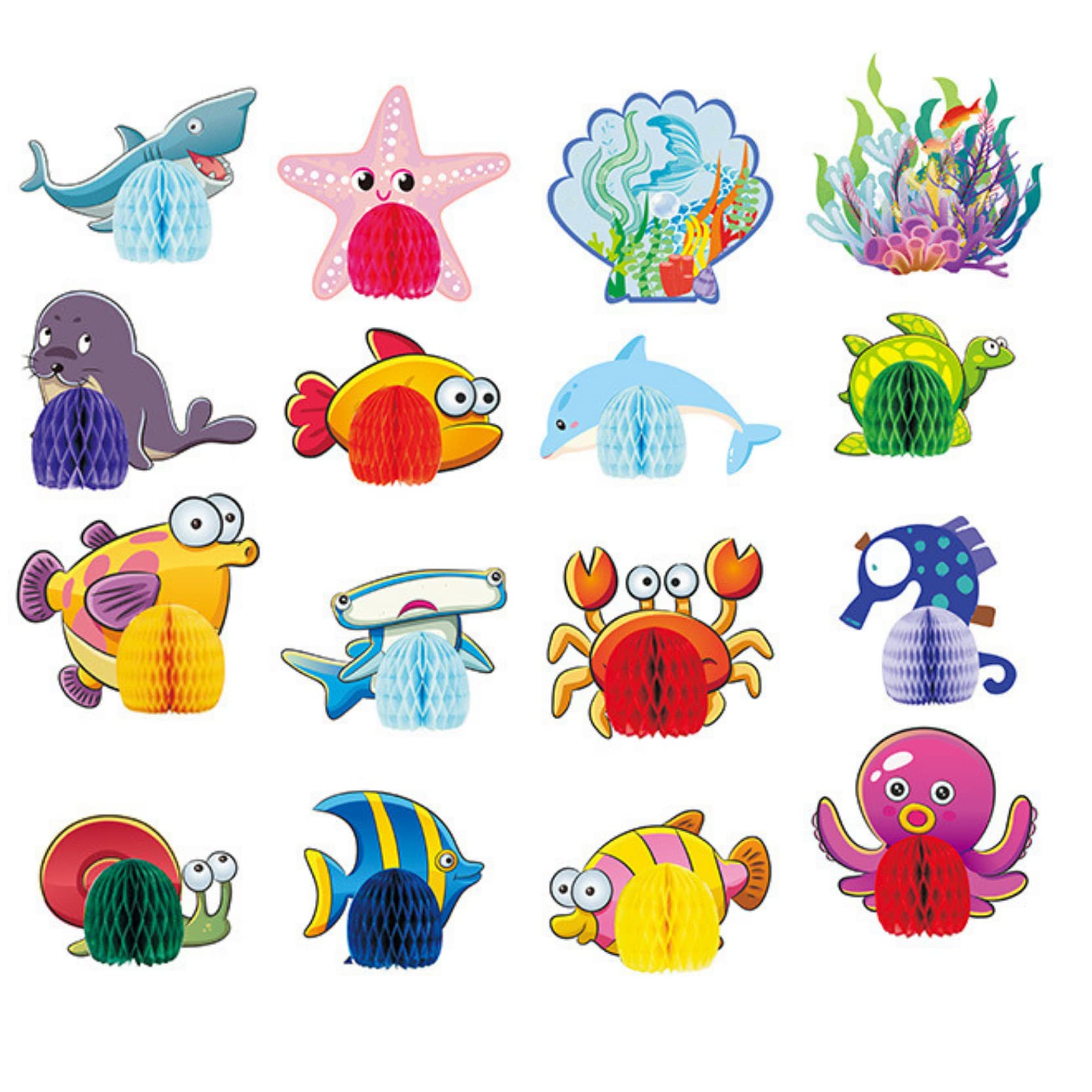 Buy ASTRO MINTS 16 Pieces Sea Animal Honeycomb Centerpiece Under the ...