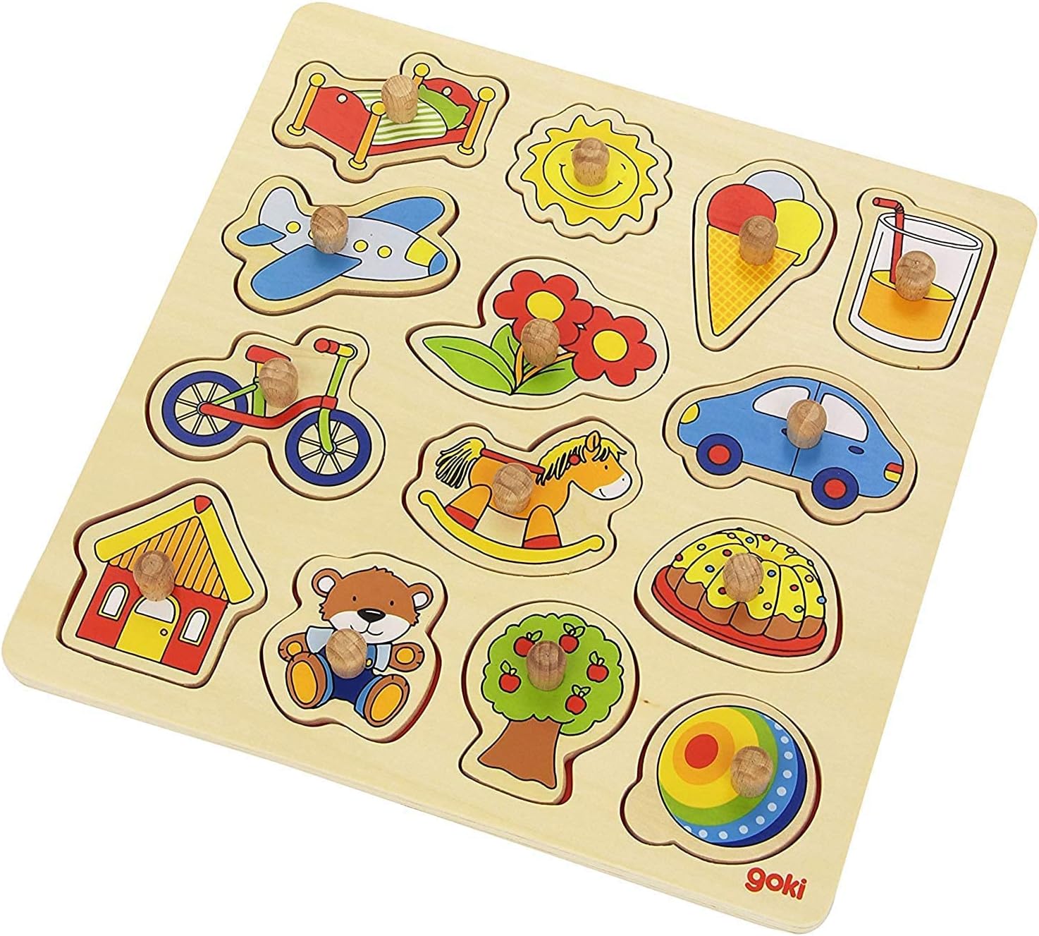 Amazon.com: Goki Plug Rocking Horse Ball Puzzle (14 Piece) : Toys & Games