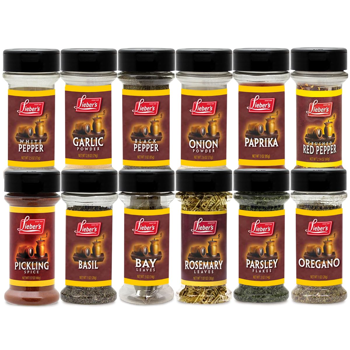 Amazon.com : Lieber's Spice Set, Starter Seasoning & Herb 12 Piece Gift ...