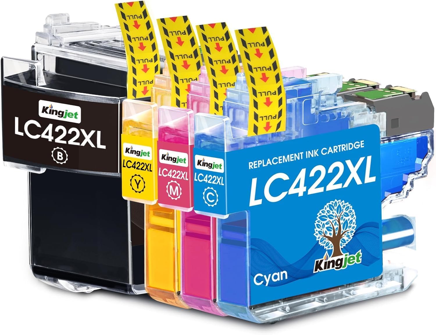 KINGJET LC422XL Ink Cartridges for Brother LC422XL LC422 LC-422XLVAL ...