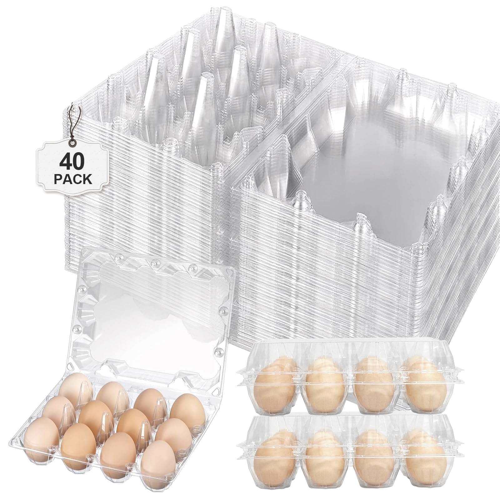 Amazon.com: Pintuson 40 Pack Jumbo Egg Cartons 12 Count - Duck Egg ...