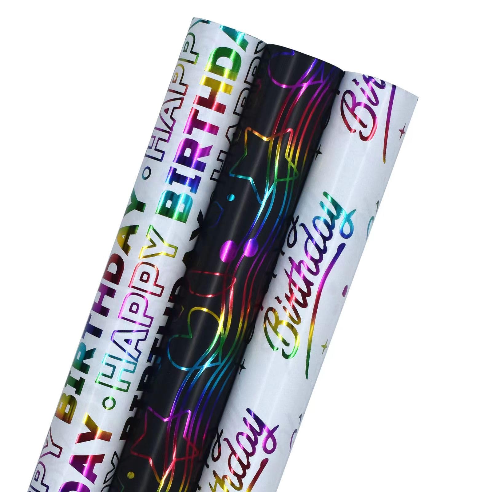 3 Rolls 43cm * 3m Wrapping Paper, Gift Wrapping Paper, Birthday ...