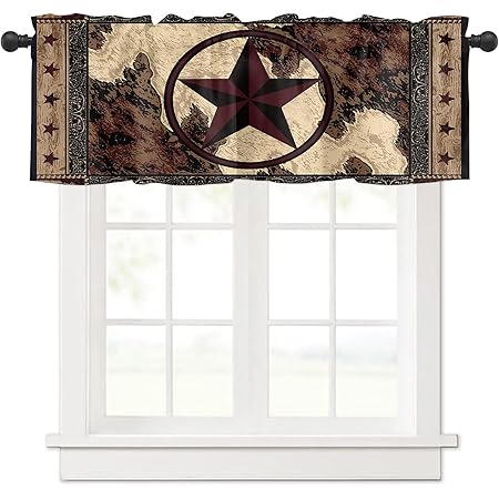 Amazon.com: Homechoid Western Texas Star Window Curtain Valance for ...