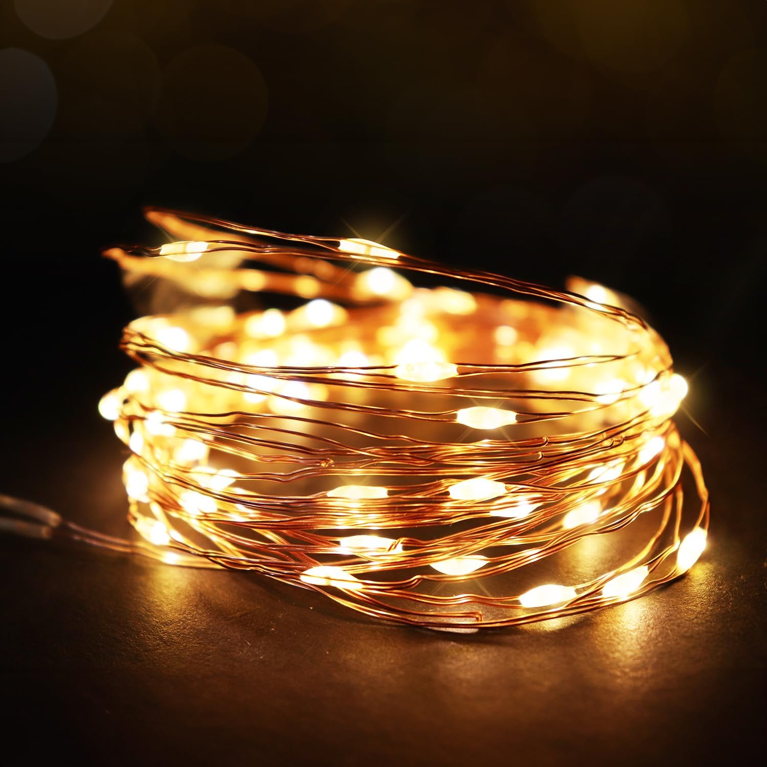 ANSIO Fairy Lights Battery Operated 100 LED Copper Wire Indoor Outdoor ...