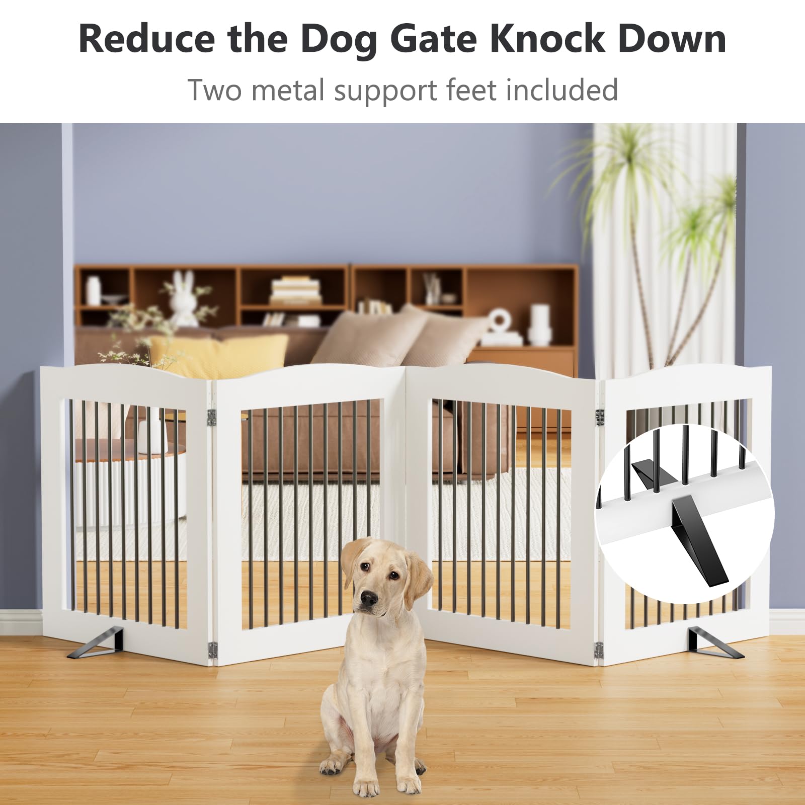 Snapklik.com : Freestanding Dog Gates, 32" Height Dog Gate Indoor, 96 ...