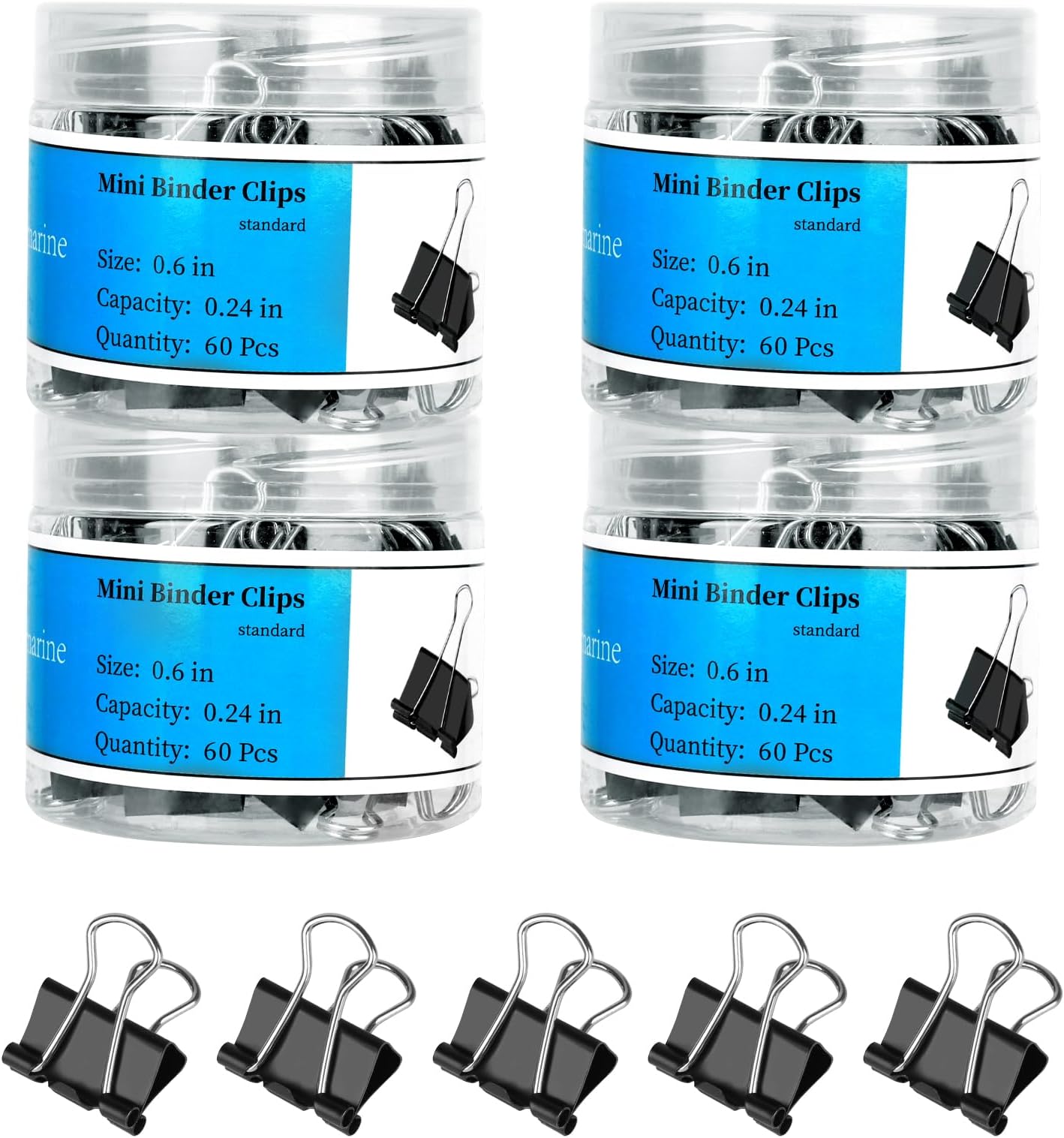 Amazon.com : Universal Binder Clips, Mini, Black/Silver, 12/Box ...