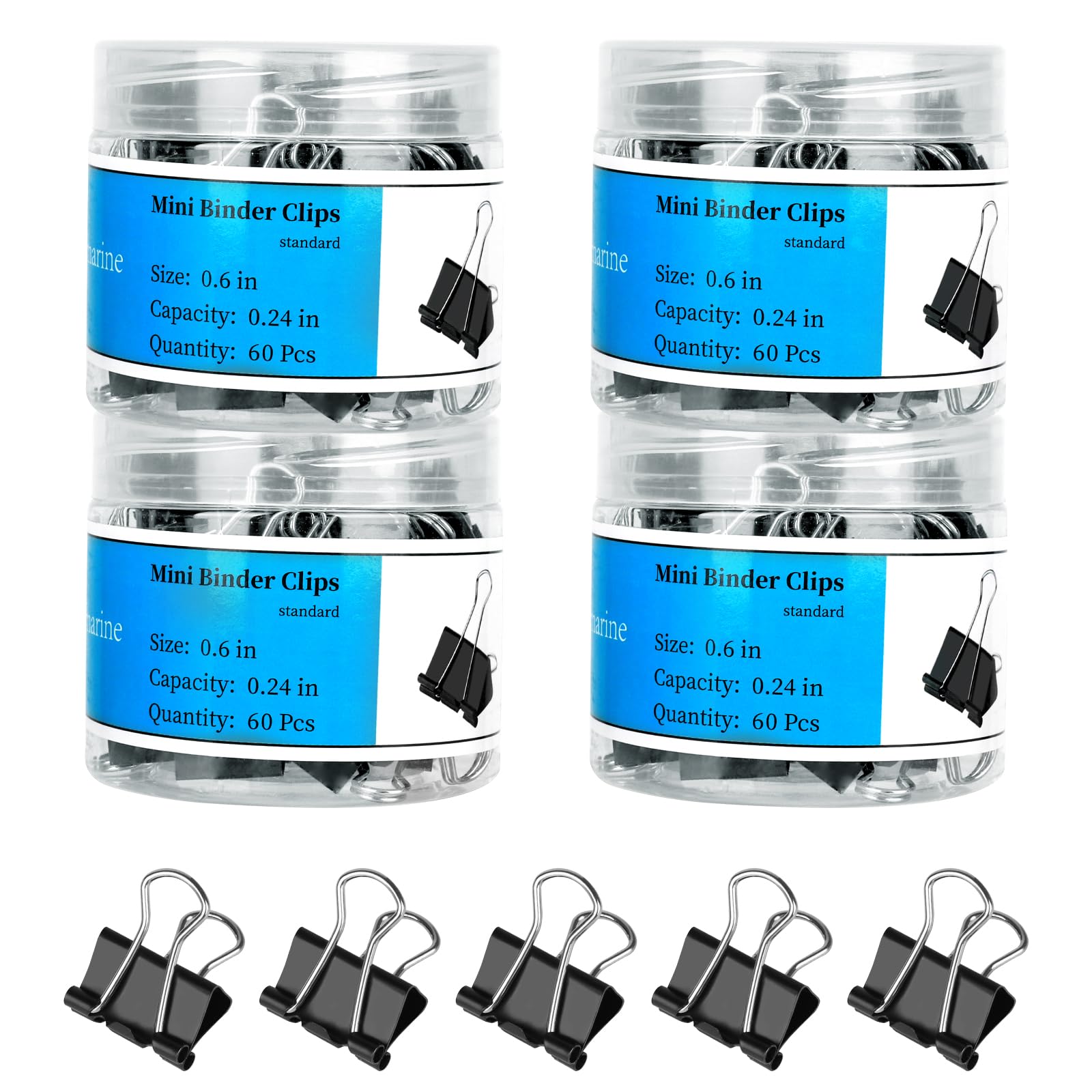 Snapklik.com : Ufmarine 240 Pcs Mini Binder Clips 15 Mm