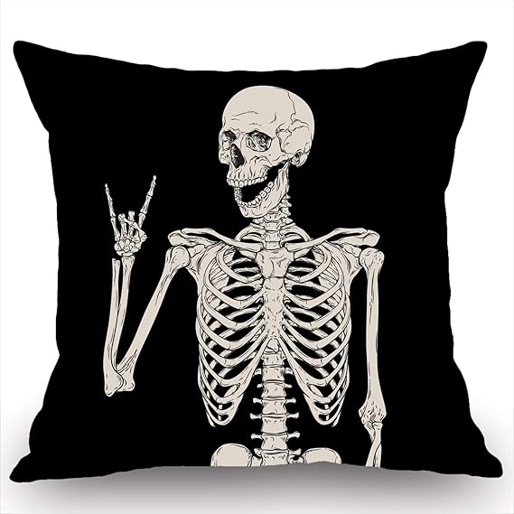 Amazon.com: Swono Skull Human Skeleton Throw Pillow Cover Human ...