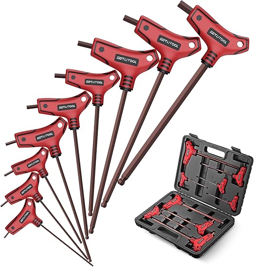 GETLITOOL 9PCS T-Handle Allen Wrench Set, S2 Steel Metric T-Handle ...