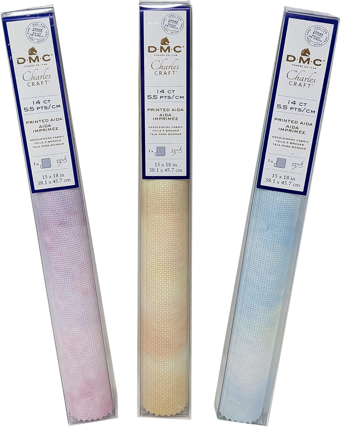 Amazon.com: Printed Aida Cloth Set, 3 Mottled Colors Include Dew ...