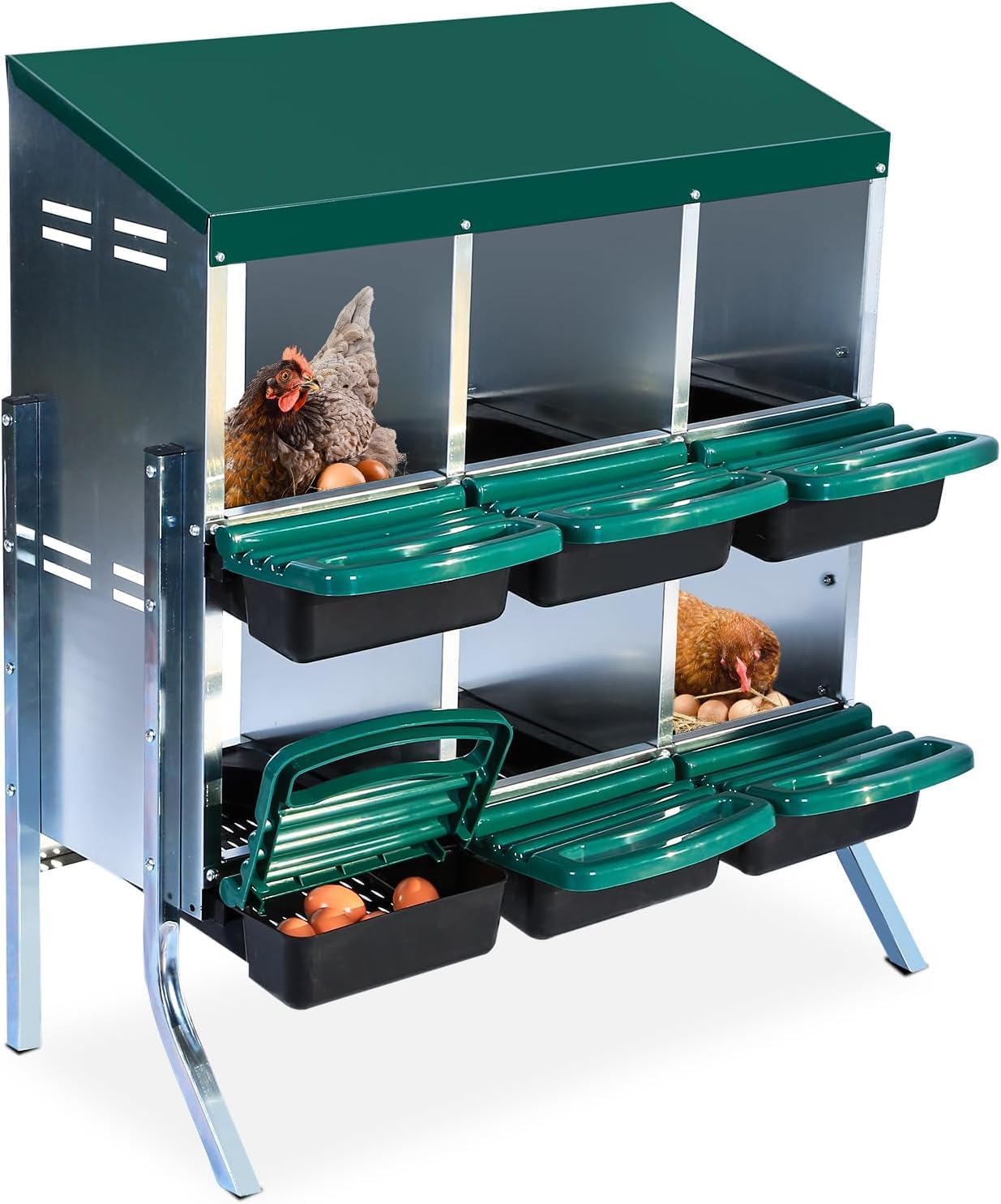 Amazon.com: Chicken Nesting Boxes, 6 Compartments Chicken Laying Box ...