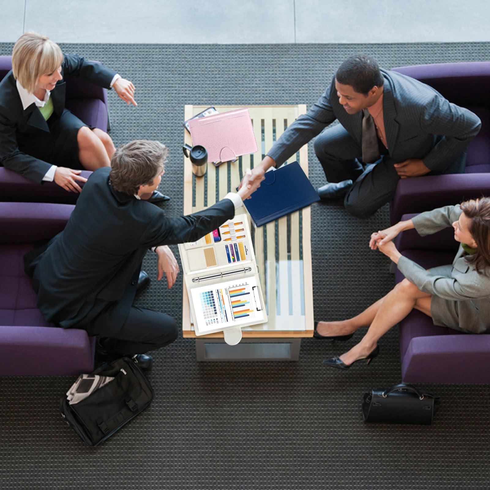 Snapklik.com : Toplive Padfolio Folder 3 Ring Binder PU Leather ...