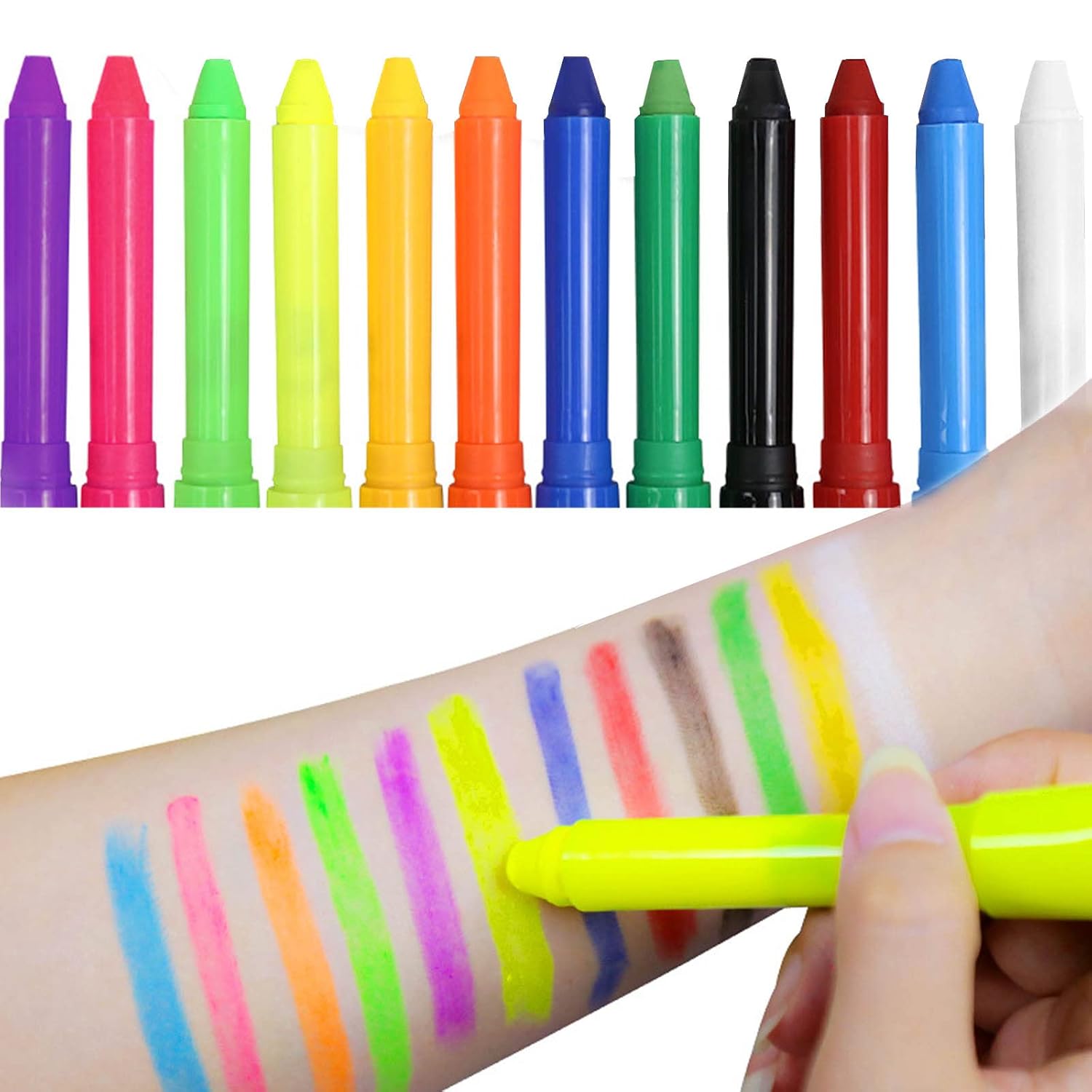 Amazon.com: Face Paint Sticks For Kids,12 Pcs Face Paint Kit Twistable ...