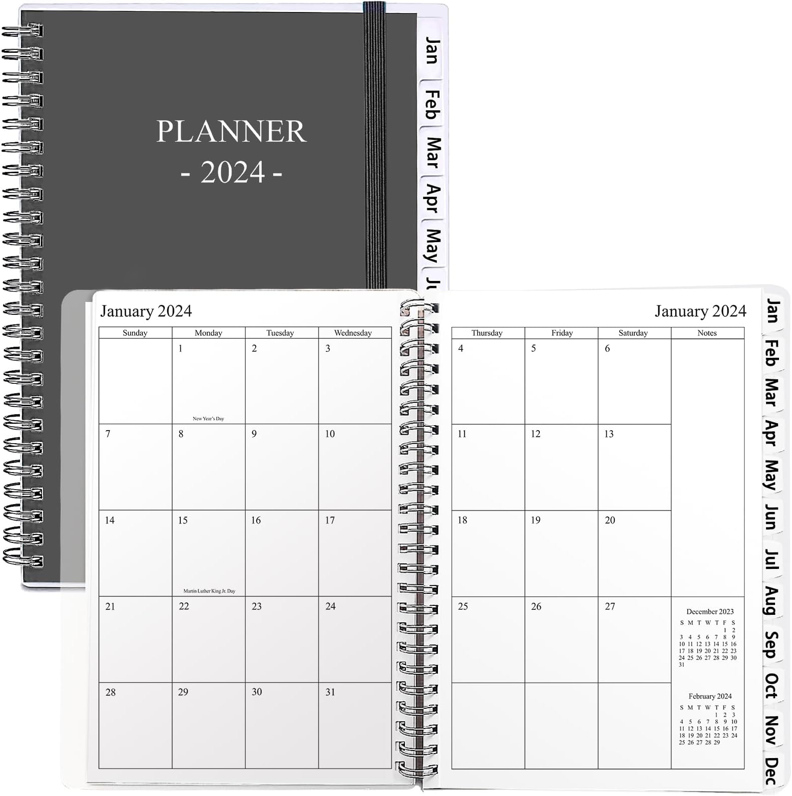 Amazon.com : 2024 Planner, Weekly Planner with Monthly Tabs, Runs from ...
