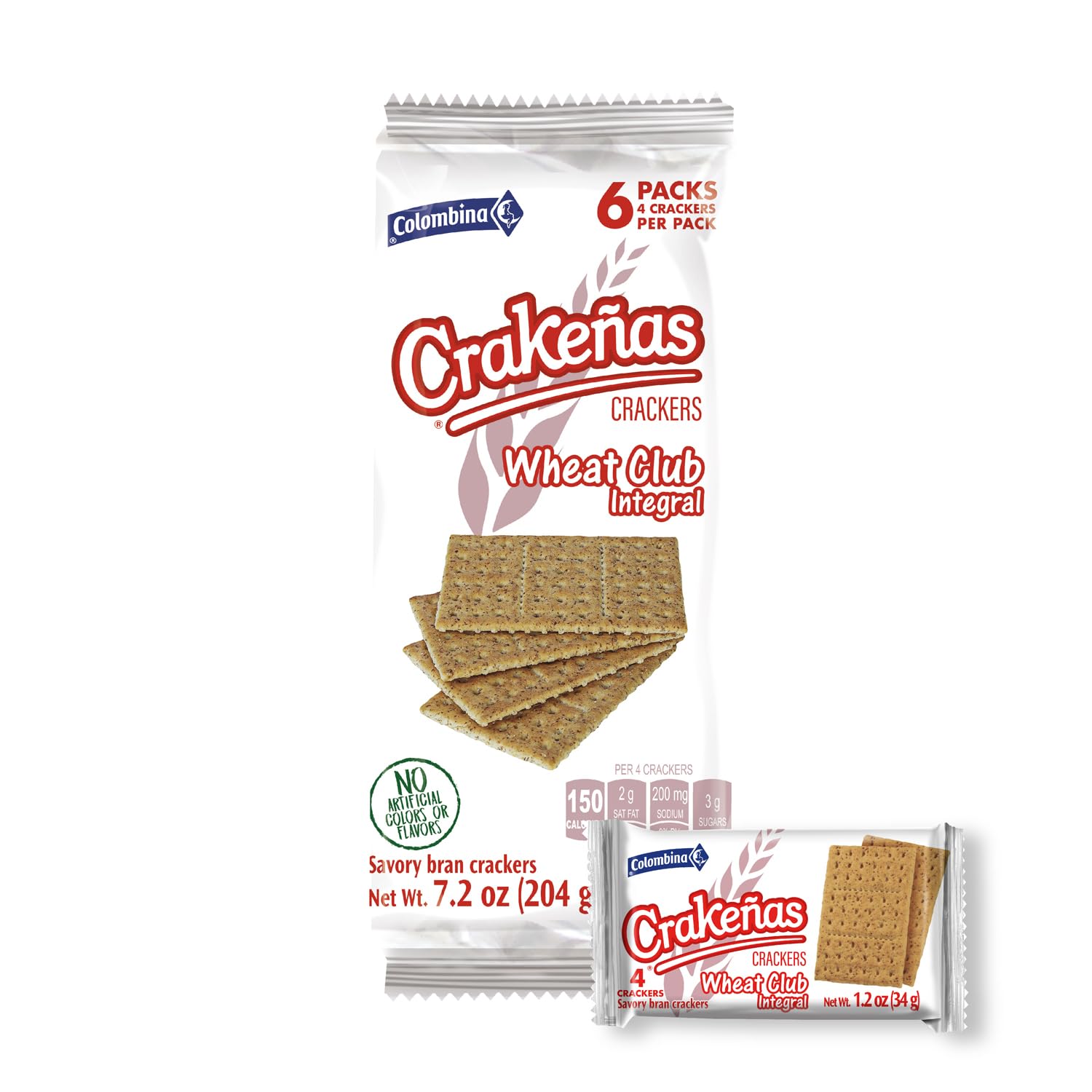 Amazon.com: Colombina Crakeñas (Crakenas) Wheat Club Crackers - 6 Packs ...