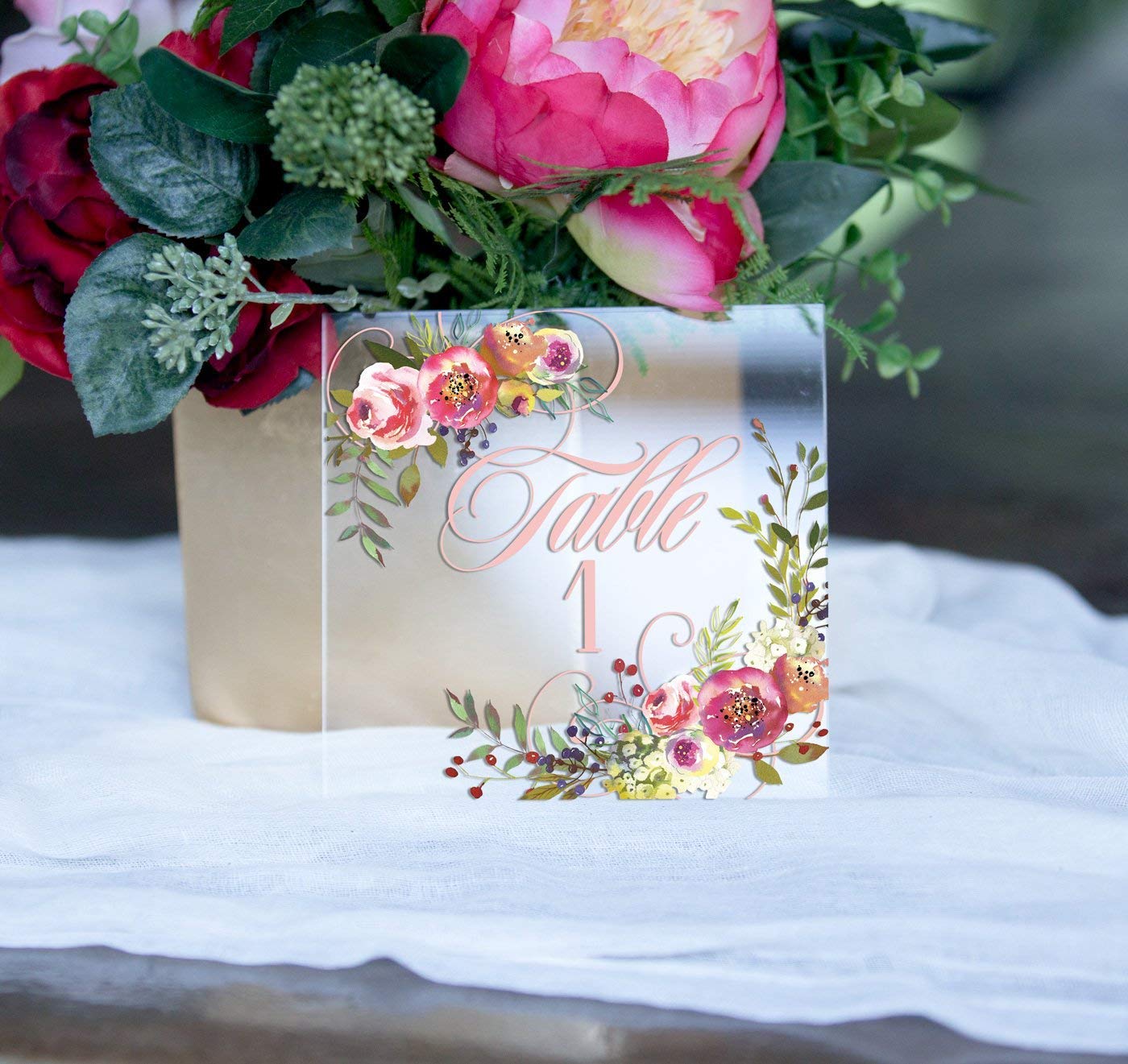 Amazon.com: Clear Table Numbers Floral Colorful Boho Table Number ...