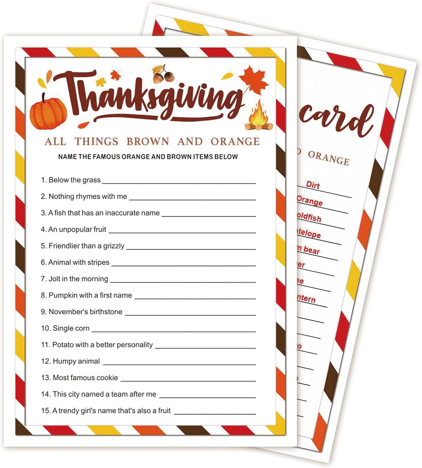 Amazon.com: Thanksgiving Party Icebreaker Games Cards - Thanksgiving ...