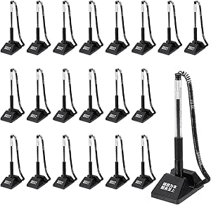 Amazon.com : M&G Secure Counter Pens with Chain 0.5mm, 24pcs Adhesive ...