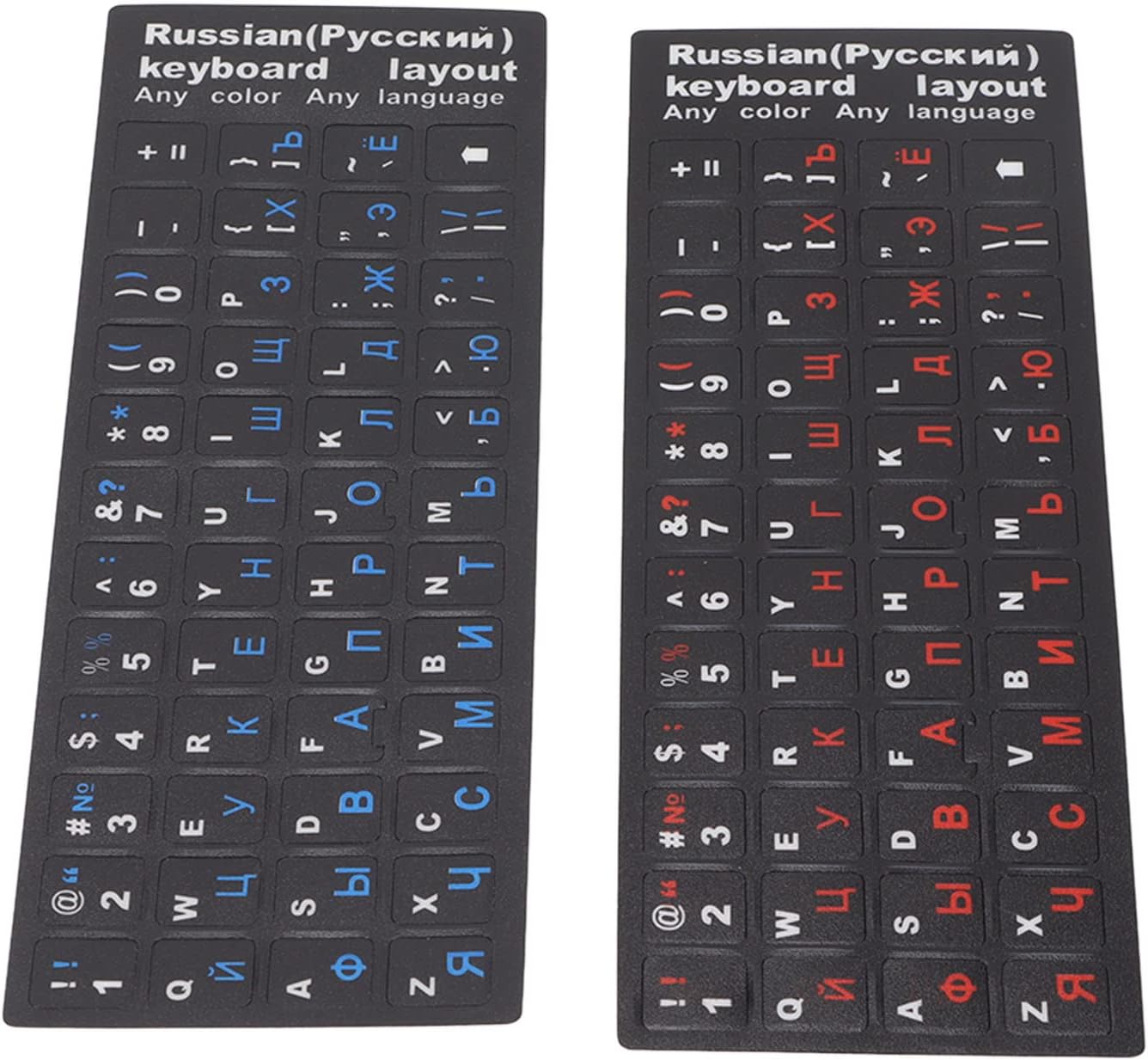 Russian Keyboard Stickers, 2PCS Waterproof Computer Keyboard Stickers ...