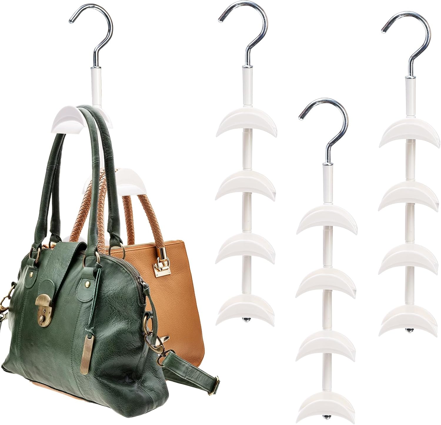 Amazon.com: Lyellfe 3 Pack Purse Hanger for Closet, 360°Rotatable ...