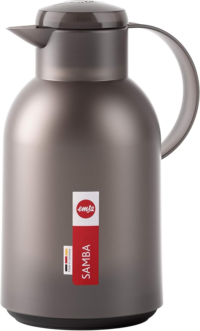 Emsa N4012200 Samba thermoskan (1,5 liter, Quick Press-sluiting, 12 uur warm en 24 uur koud ...