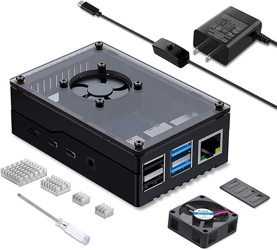 Amazon.com: Smraza for Raspberry Pi 4 Case, Raspi 4B Case with Cooling ...