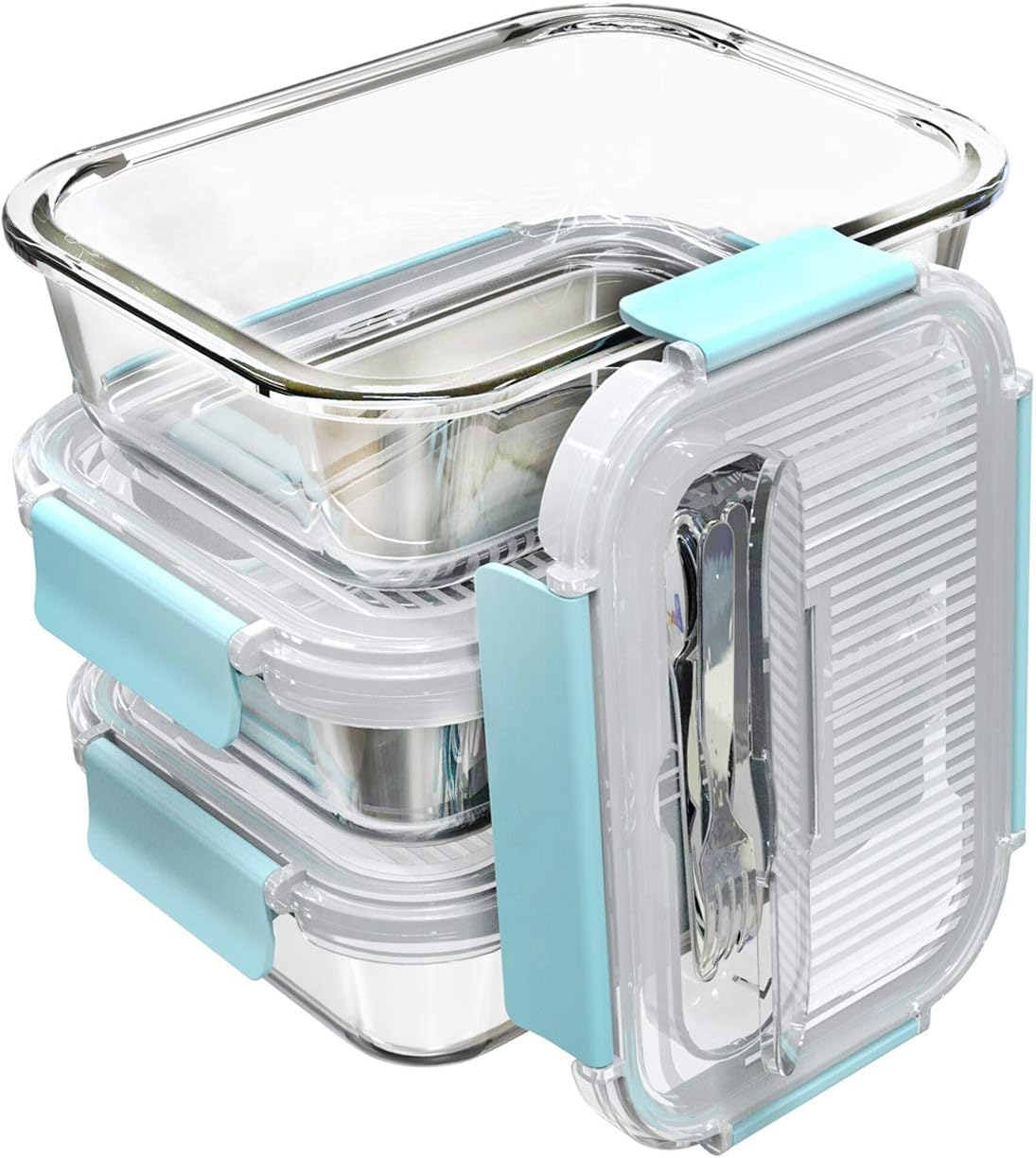 Amazon.com: AILTEC Large Glass Food Storage Containers with Locking ...