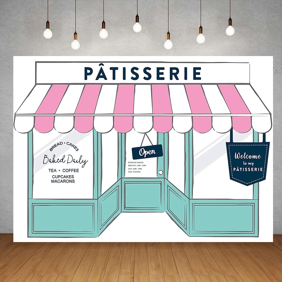 Amazon.com : RTN Patisserie Buffet Backdrop Bake Shop Birthday ...