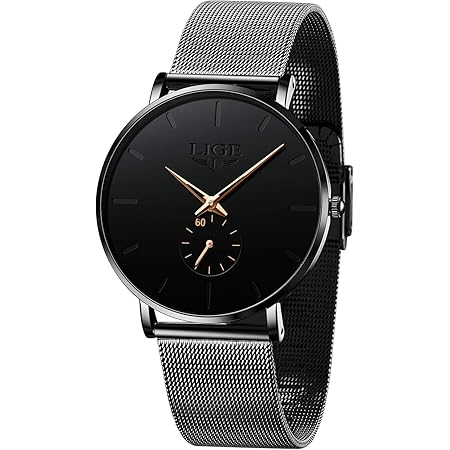 Vigor Rigger Men Women Quartz Watch Black Ultra-Thin Wrist Watches for ...