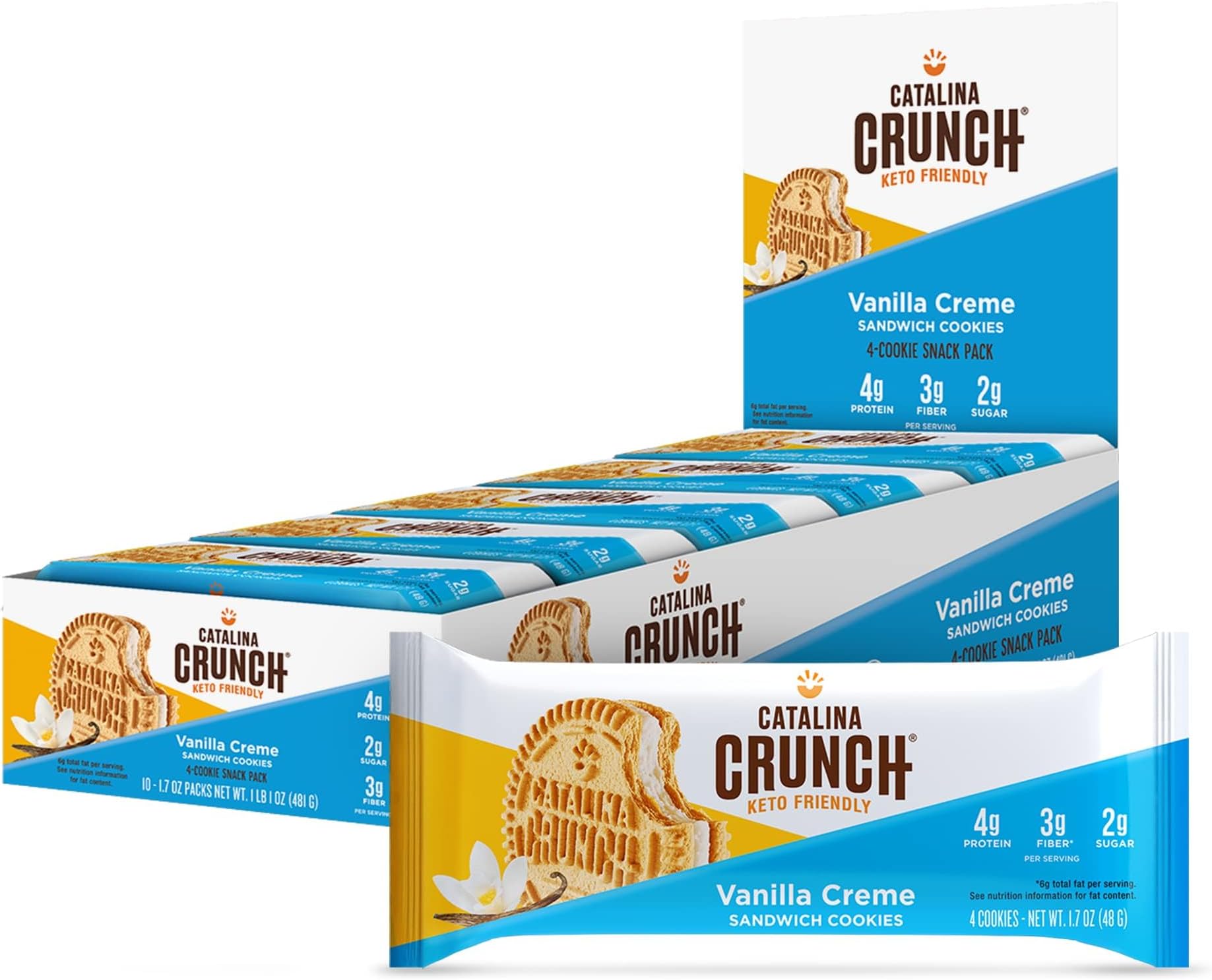 Amazon.com: Catalina Crunch Vanilla Creme Sandwich Cookies 10 - 1.7 oz ...