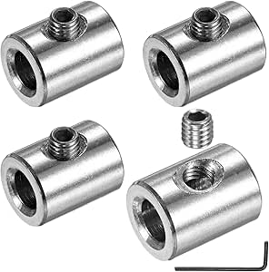 M METERXITY 4-Pack Wire Rope Cable Clamp, 6mm Hole 304 Stainless Steel ...