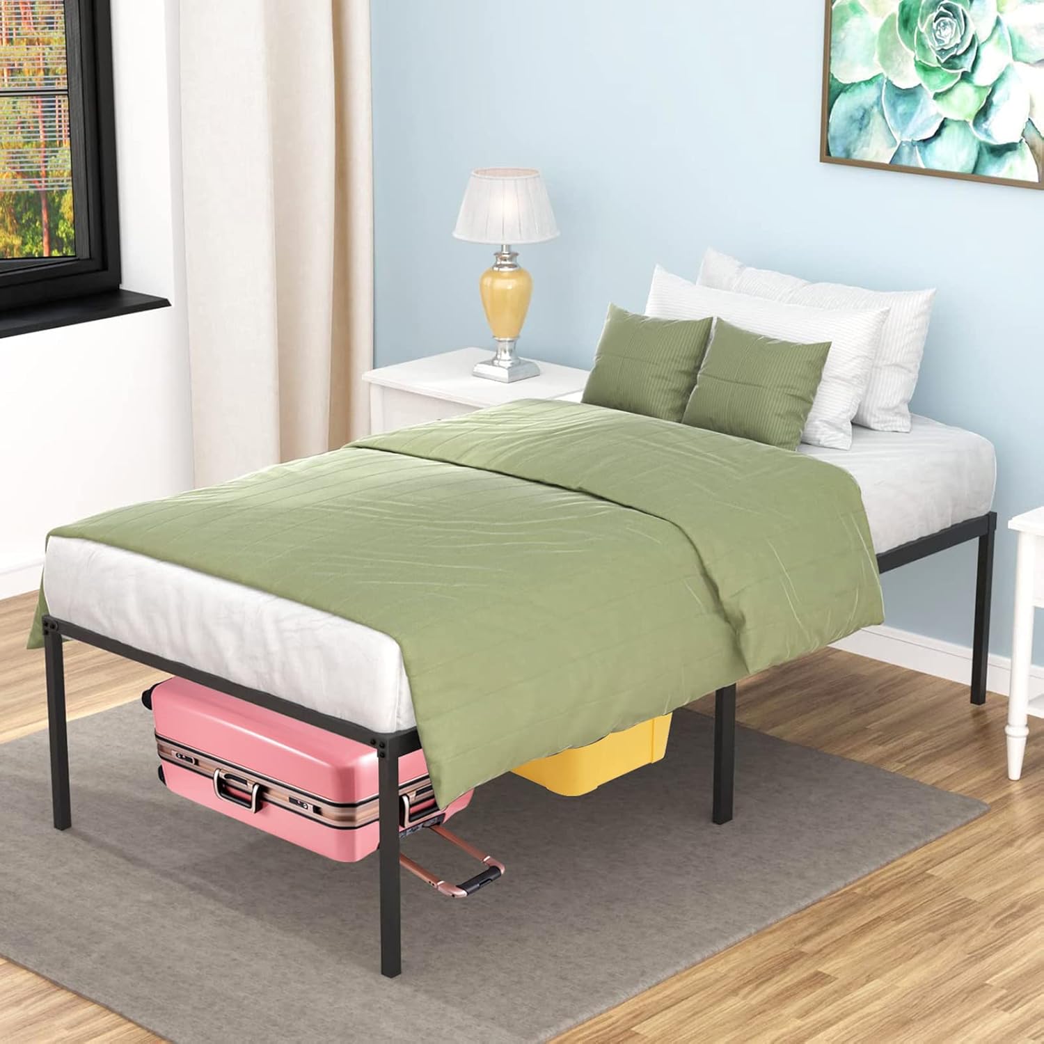 Amazon.com: Twin Bed Frames, 18 Inch Metal Platform Bed Frame, Heavy ...