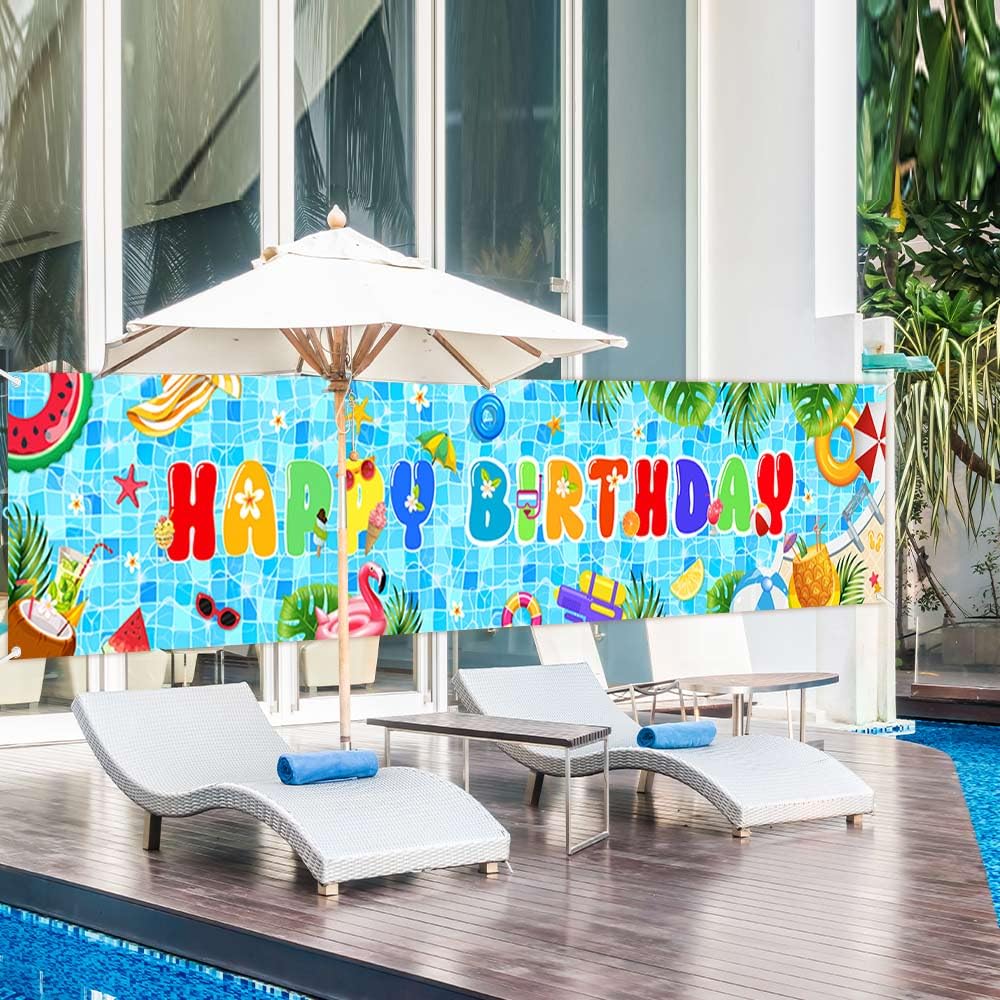 Pool Party Birthday Party Backrounds
