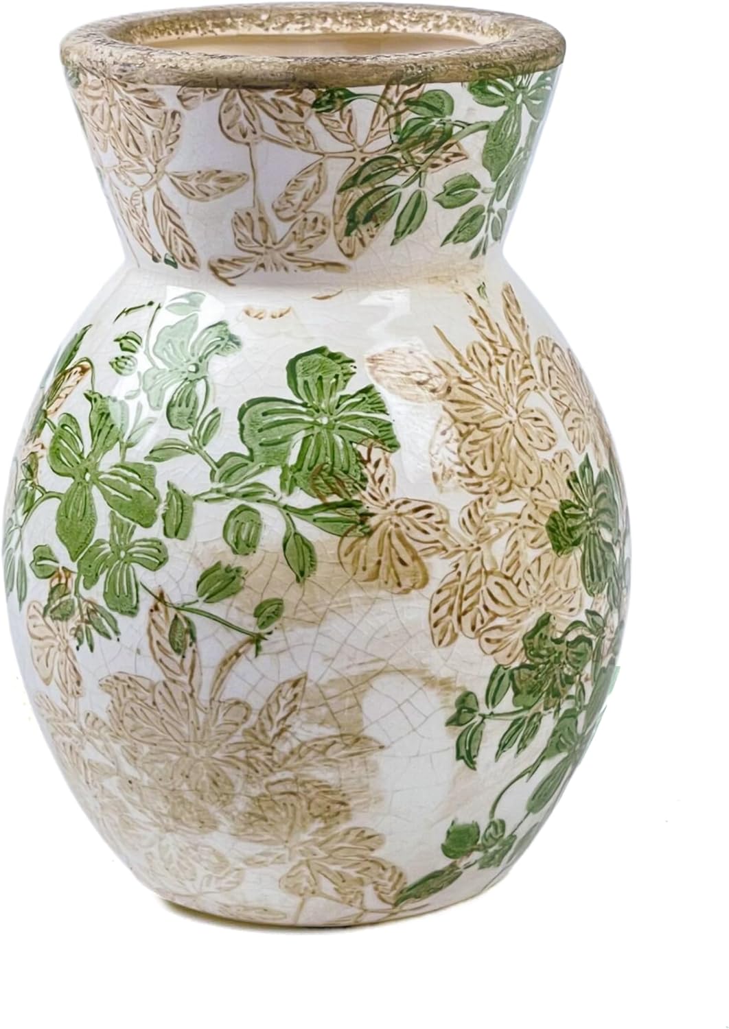 Amazon.com: Ceramic Small Vintage Vase for Flowers, Distressed ...