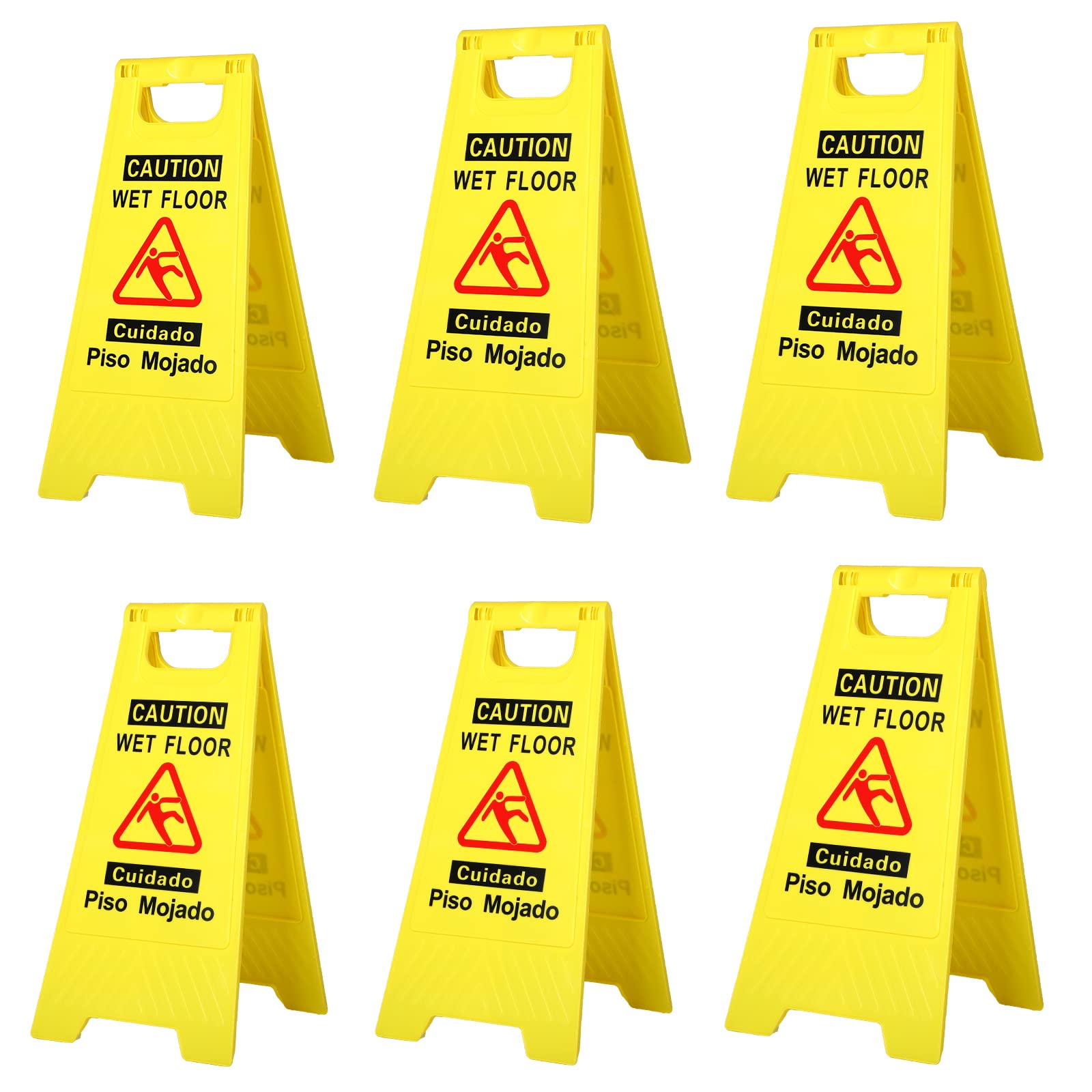 Amazon.com: CERLMLAND wet floor signs 6 piece double-sided sign Widely ...