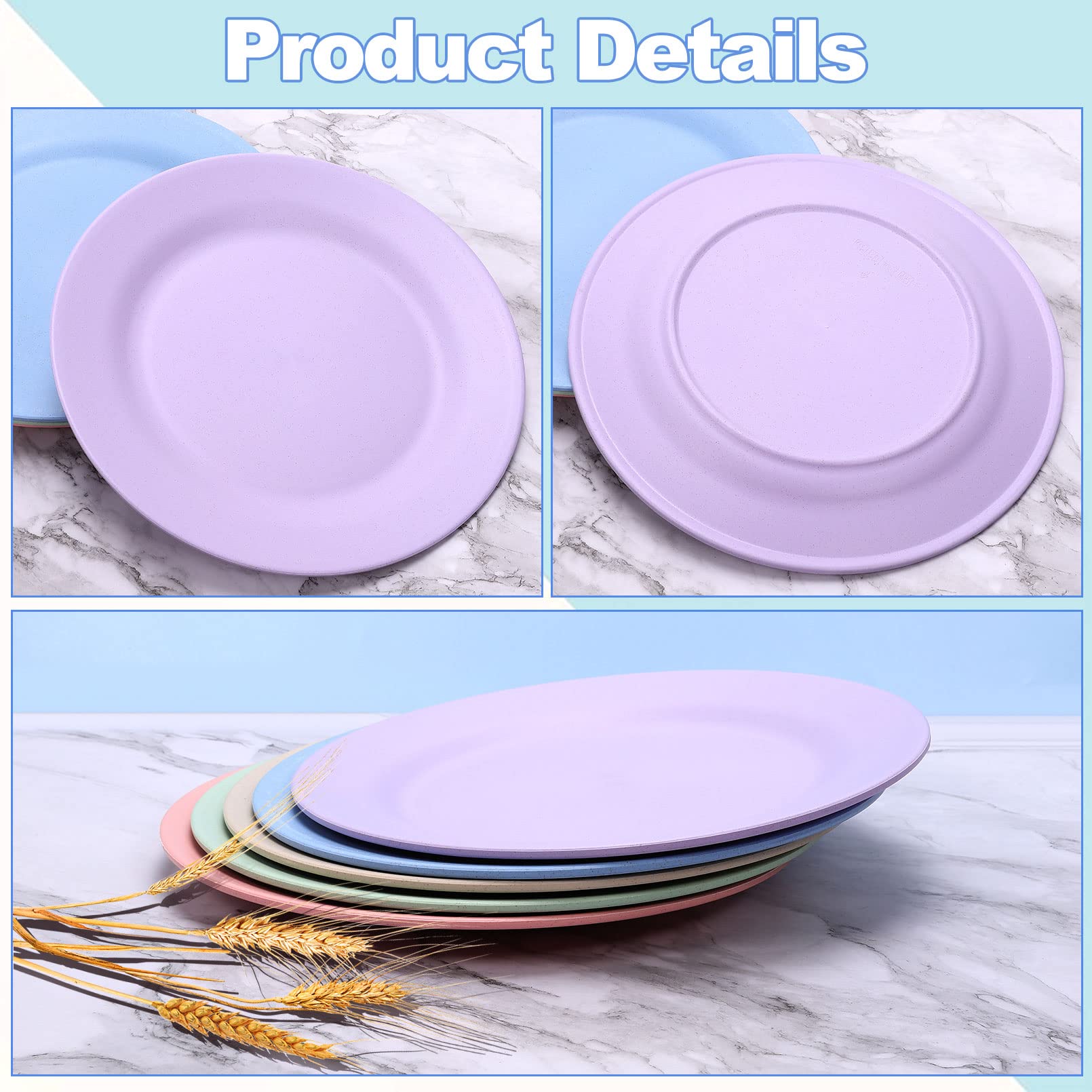 Snapklik.com : Cptoion 5 Pack Wheat Straw Dinner Plates, 11 Inch ...