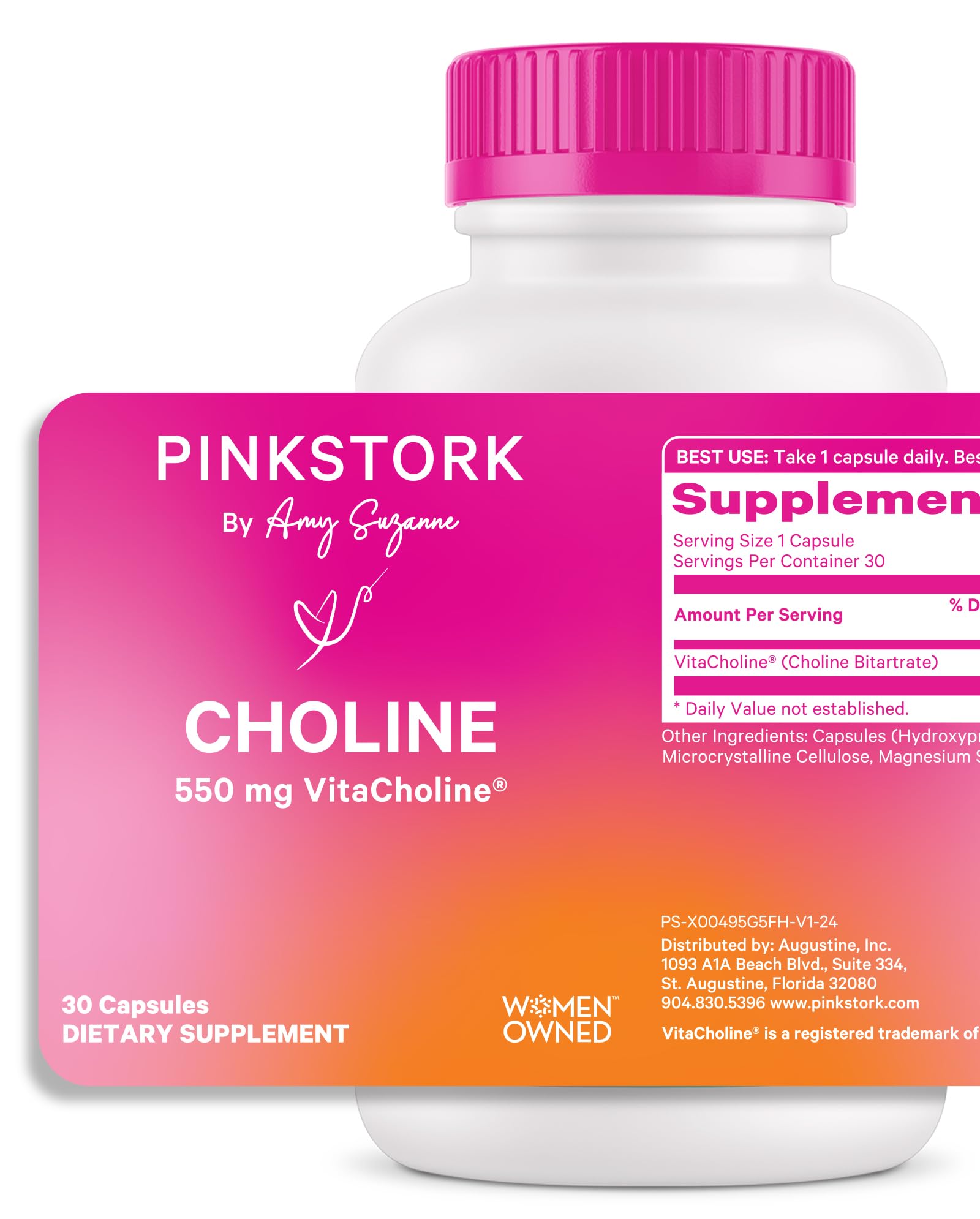 Amazon.com: Pink Stork Choline - 550 mg Choline Bitartrate from ...