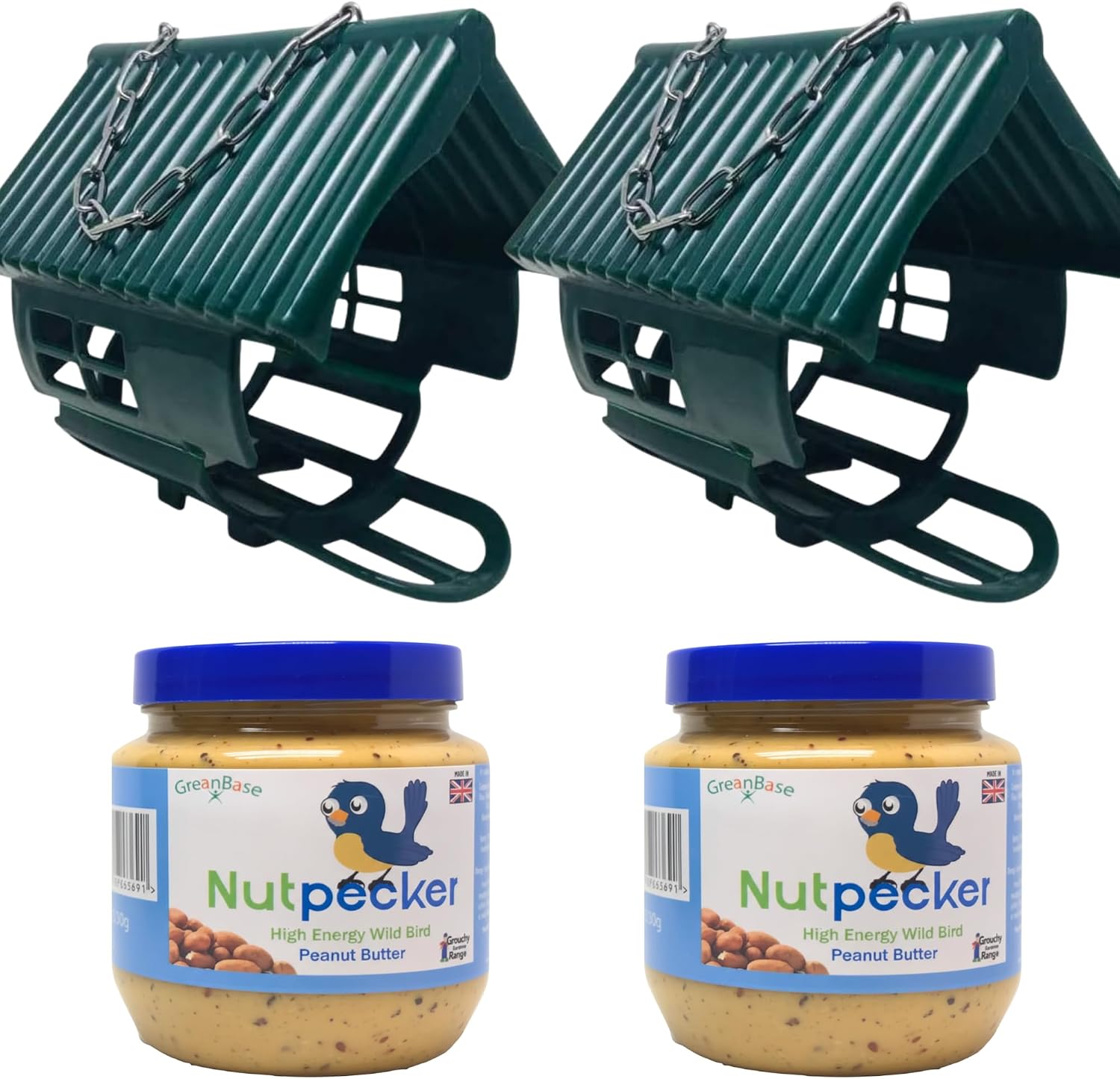 Grumpy Gardener Hanging Bird Feeder with Peanut Butter Jar 330 Grams ...
