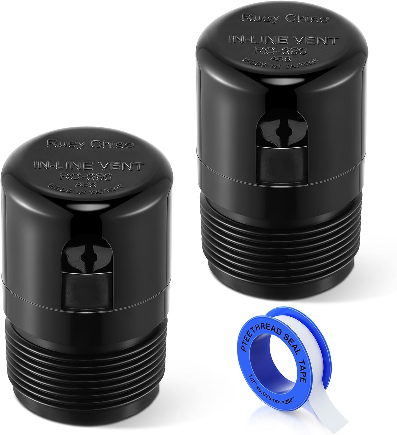 Enhon 2 Pcs 1-1/2 Inch NPT ABS In Line Vent, Diaphragm RV Air ...