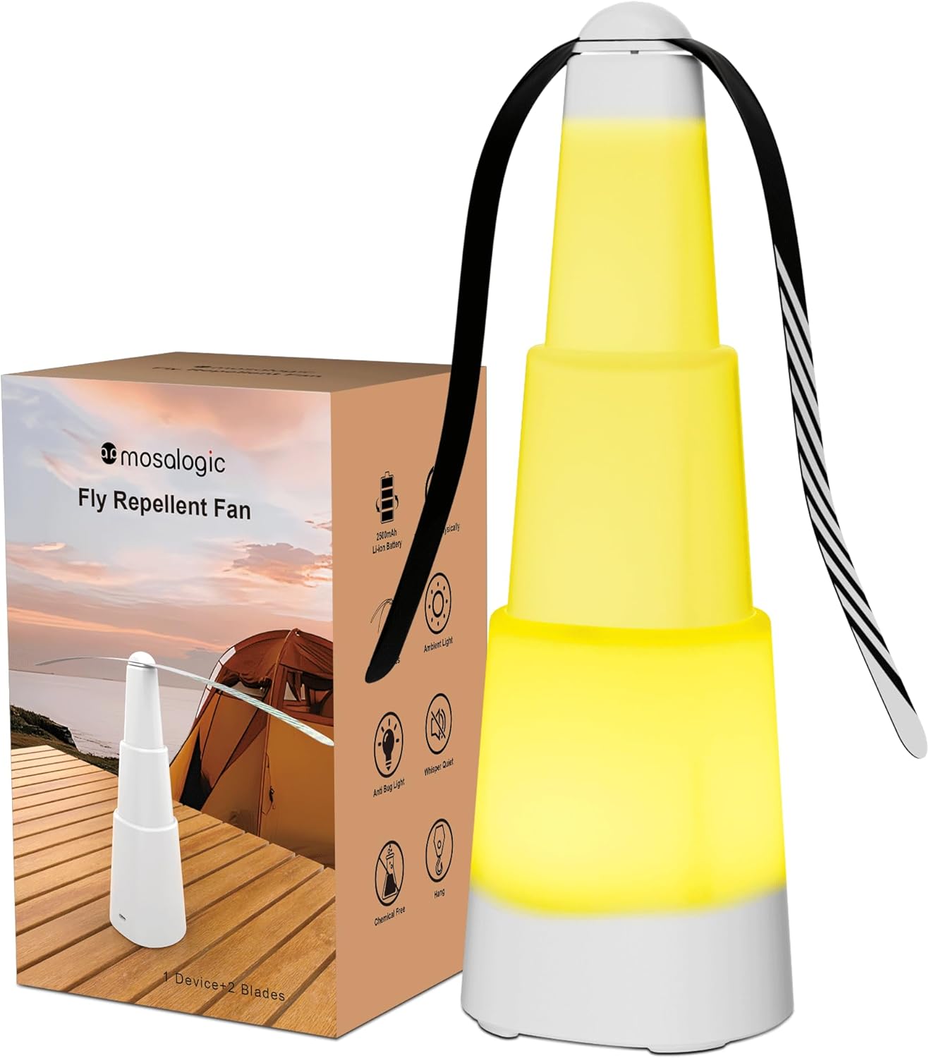 Amazon.com: Mosalogic Fly Repellent Fan for Table with Anti-Bug Light ...