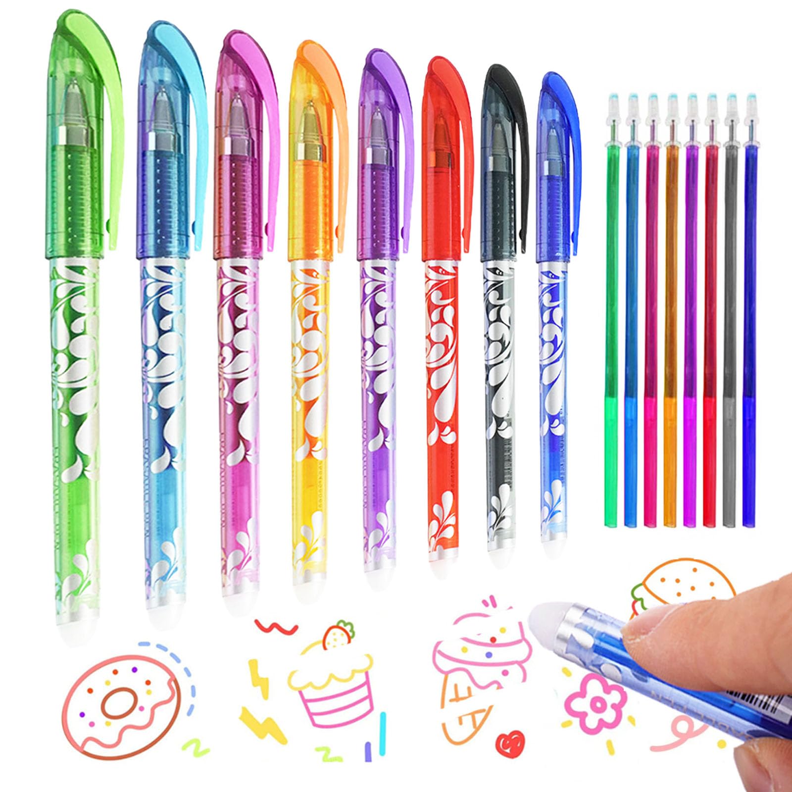 Amazon.com: Luomair Erasable Gel Pens, 8PCS Gel Ink Rolling Ball Pens ...
