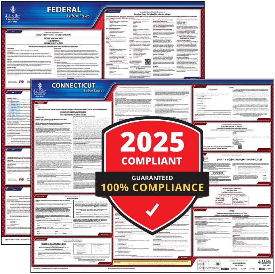 2025 Connecticut and Federal Labor Law Poster Set (English, CT State ...